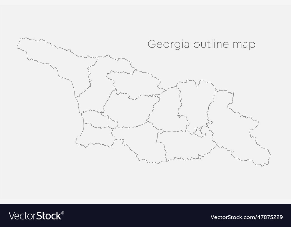 Map country georgia divided on regions Royalty Free Vector