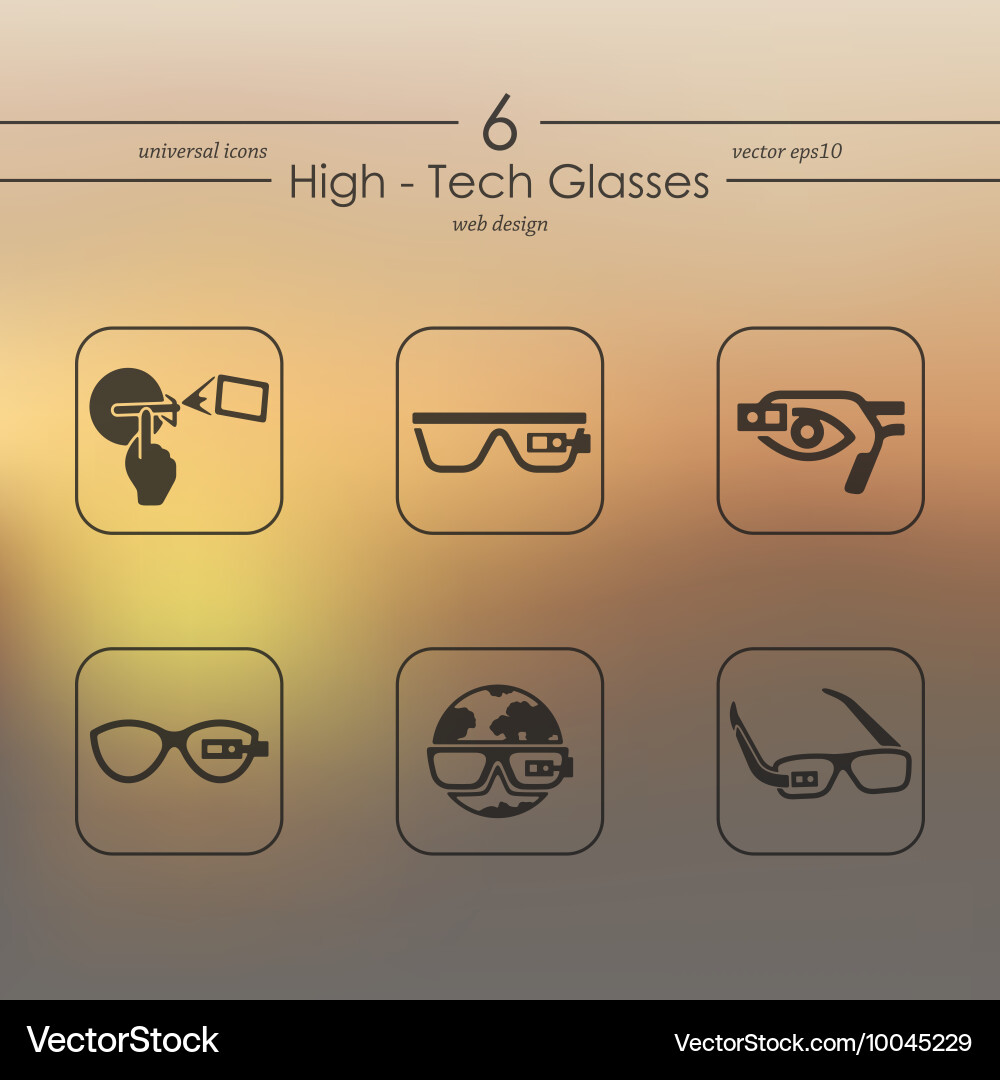 Set of high-tech glasses icons Royalty Free Vector Image