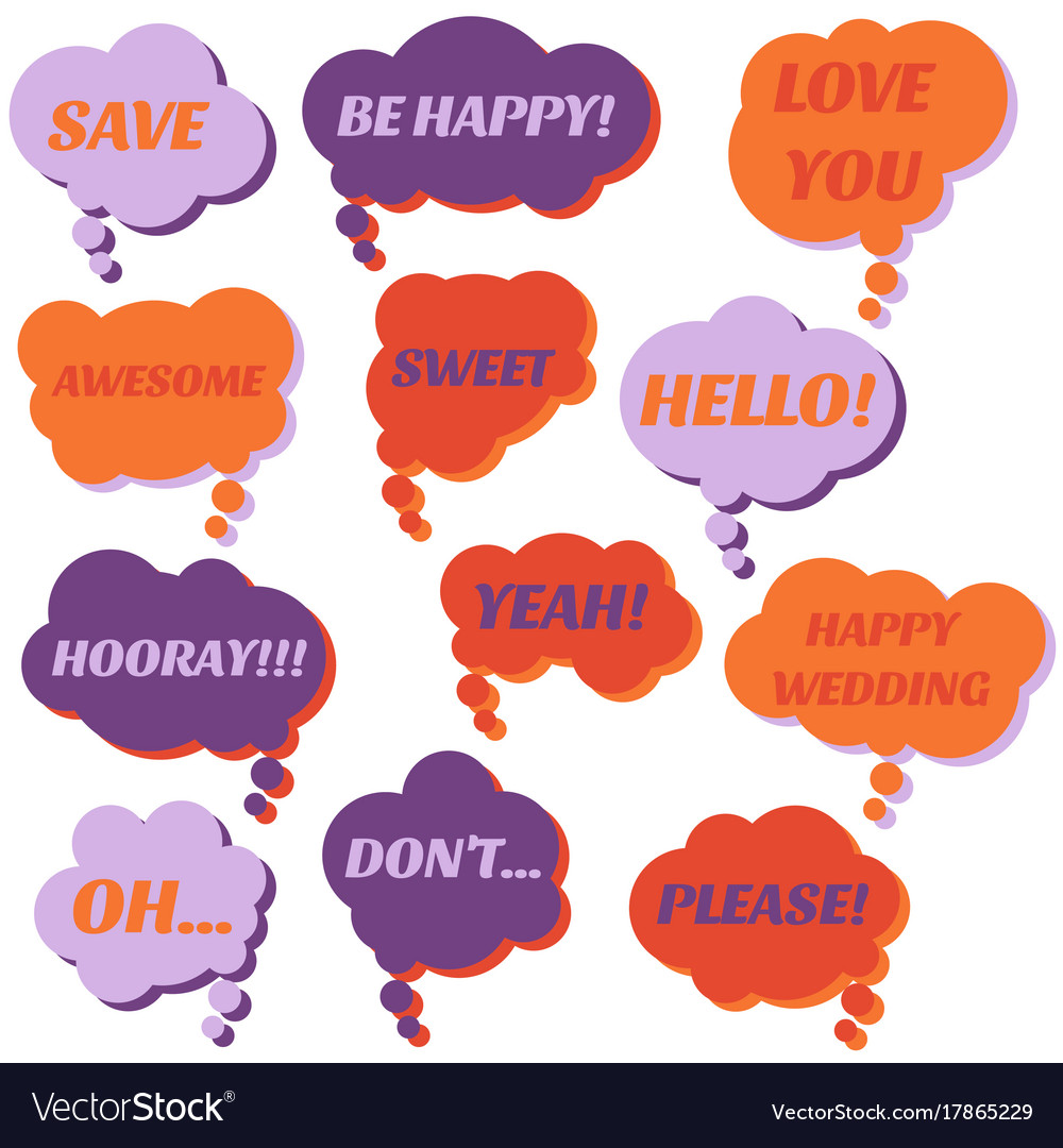 Set of speech bubbles on a white background Vector Image