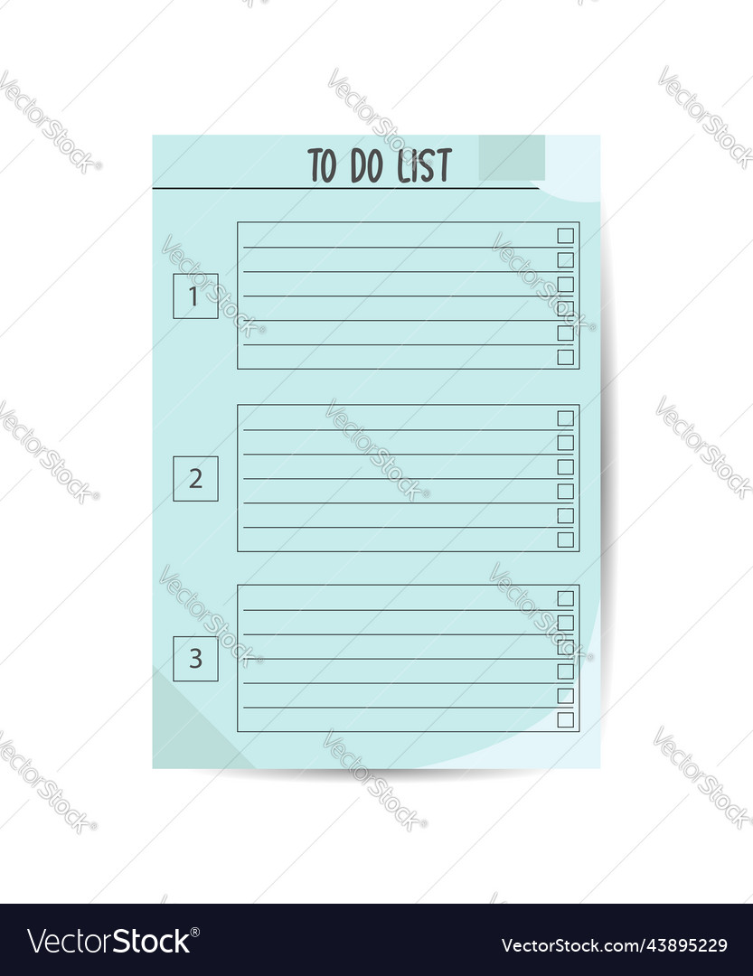 To do list with blue background can be used Vector Image