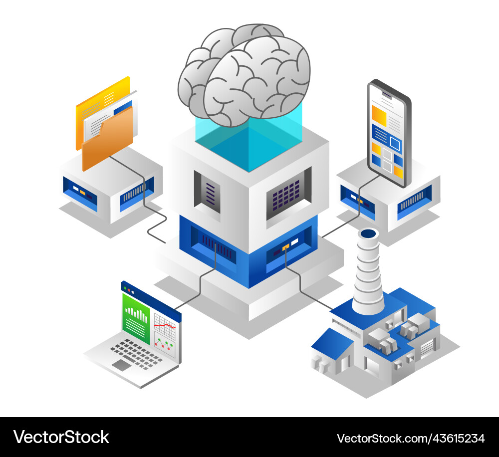 Artificial intelligence can control multiple Vector Image