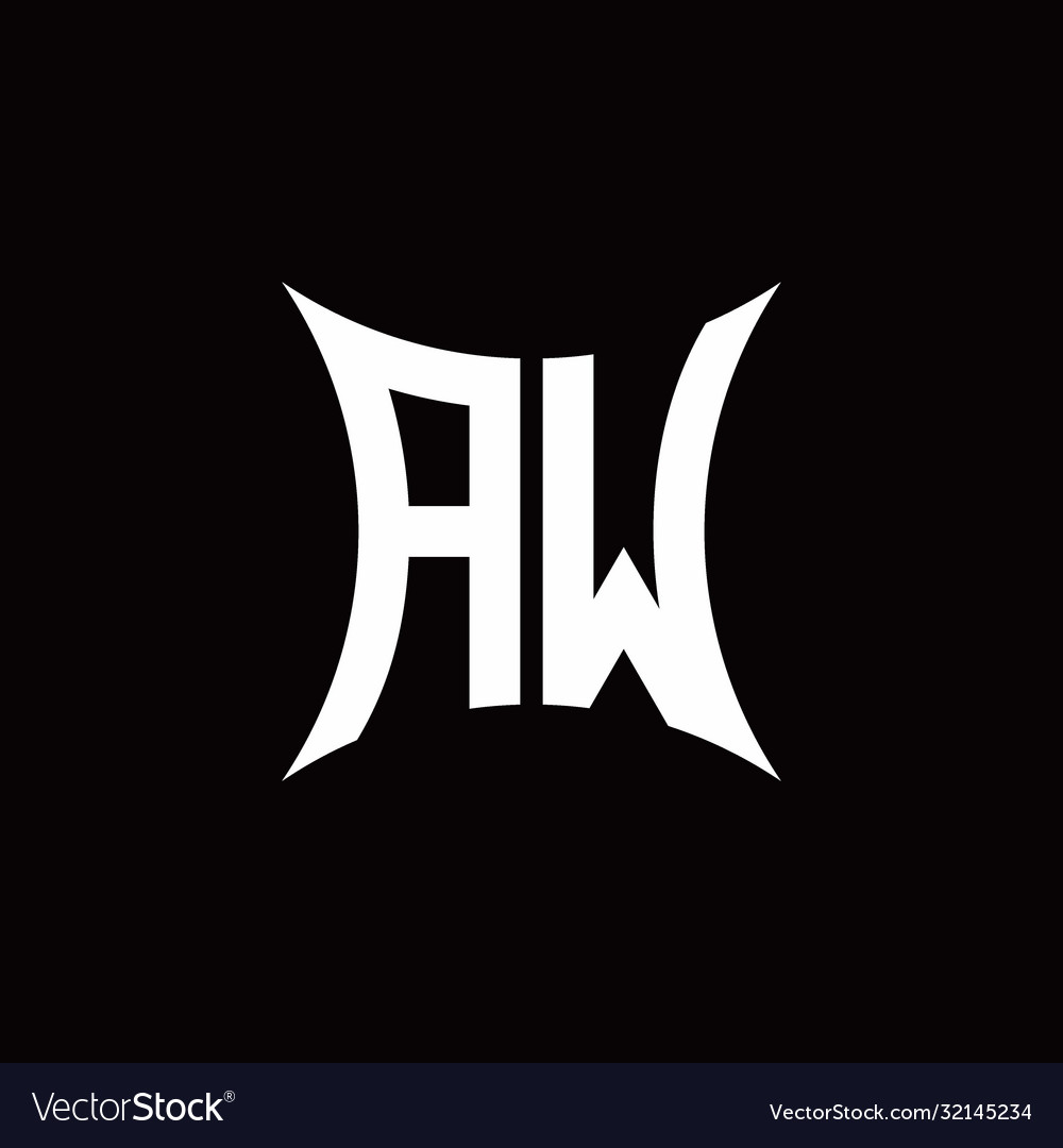 Aw monogram logo with sharped shape design Vector Image