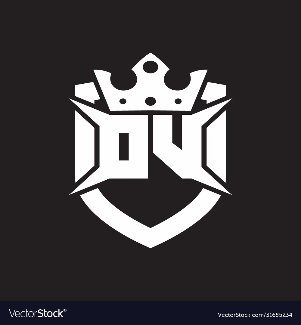 Dv logo monogram isolated with shield and crown Vector Image