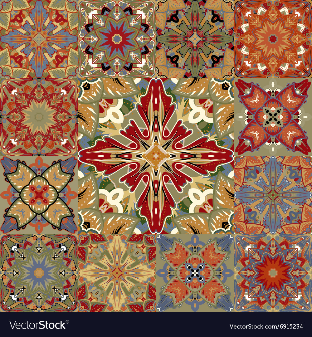 Seamless patchwork background from colorful Vector Image