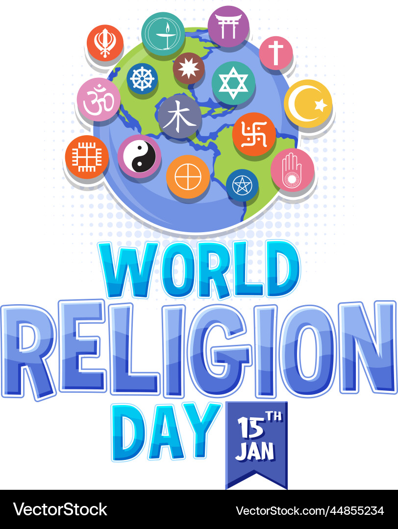 World religion day banner design Royalty Free Vector Image