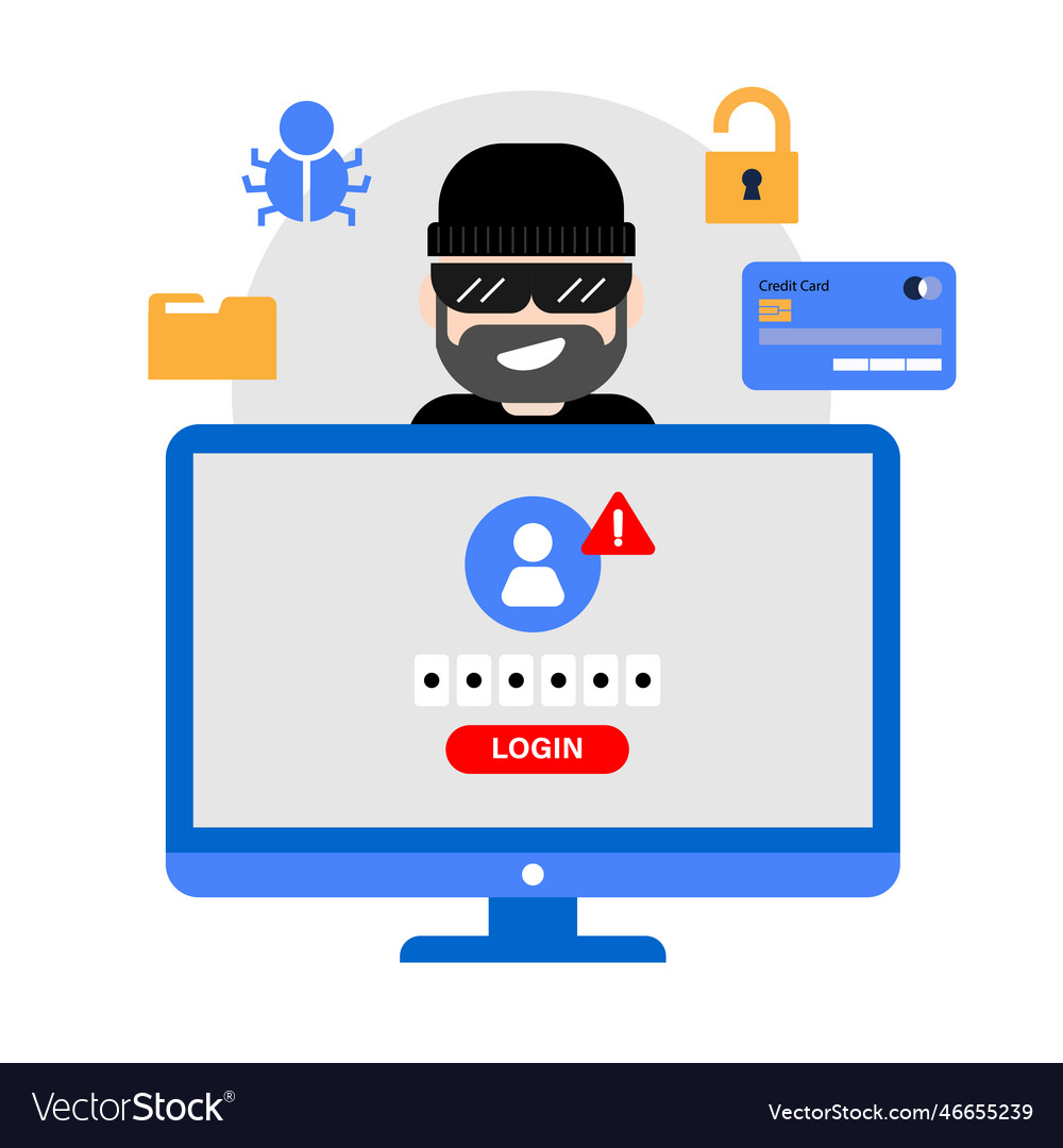 Cyber Crime And Hacker Activity Concept Royalty Free Vector
