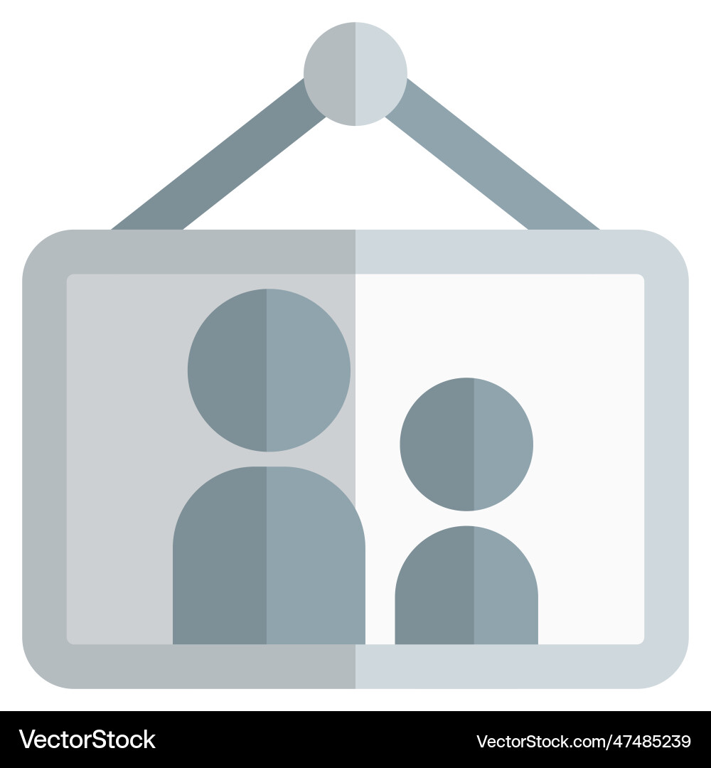 Photo frame hanging on wall as memorial Royalty Free Vector