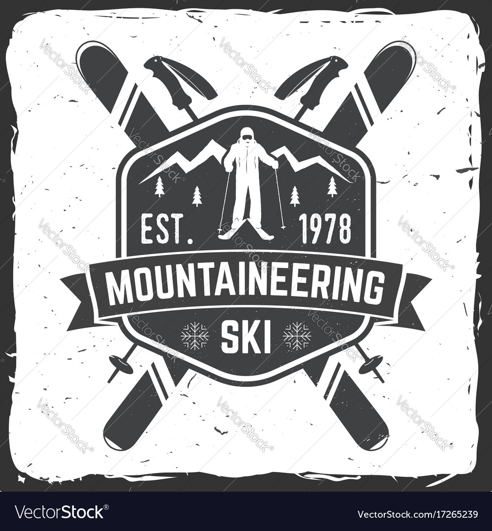 Ski club concept with skier Royalty Free Vector Image