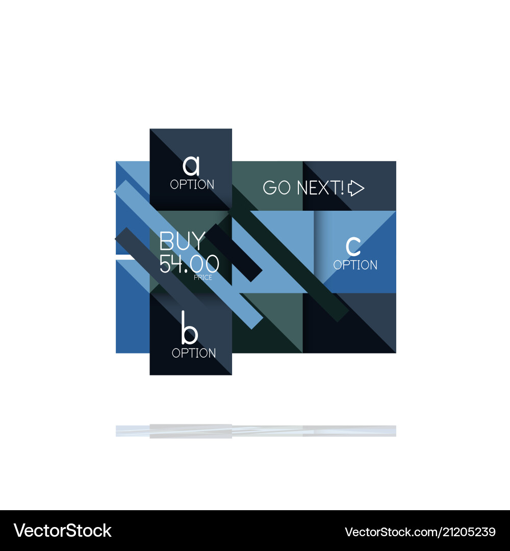 Square option infographic banner data and Vector Image