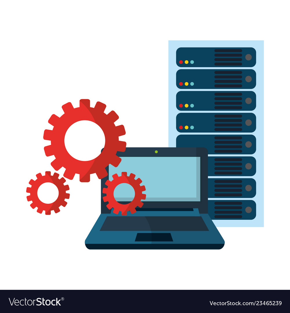 Technology computing support cartoon Royalty Free Vector