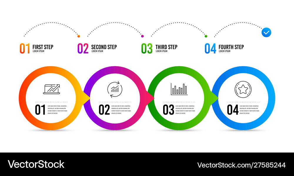 Bar diagram sales and update data icons Royalty Free Vector
