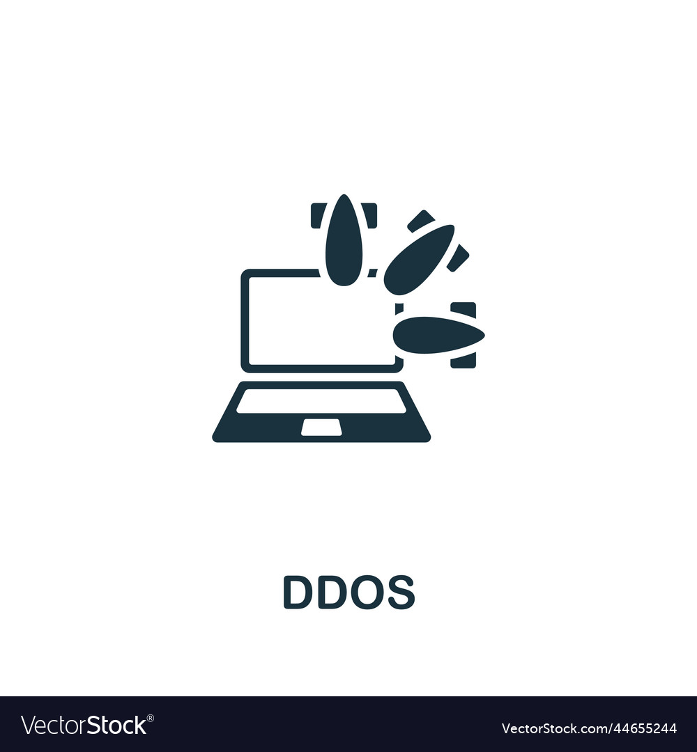 Ddos icon monochrome simple cyber security icon Vector Image Ddos icon monochrome simple cyber security icon Vector Image