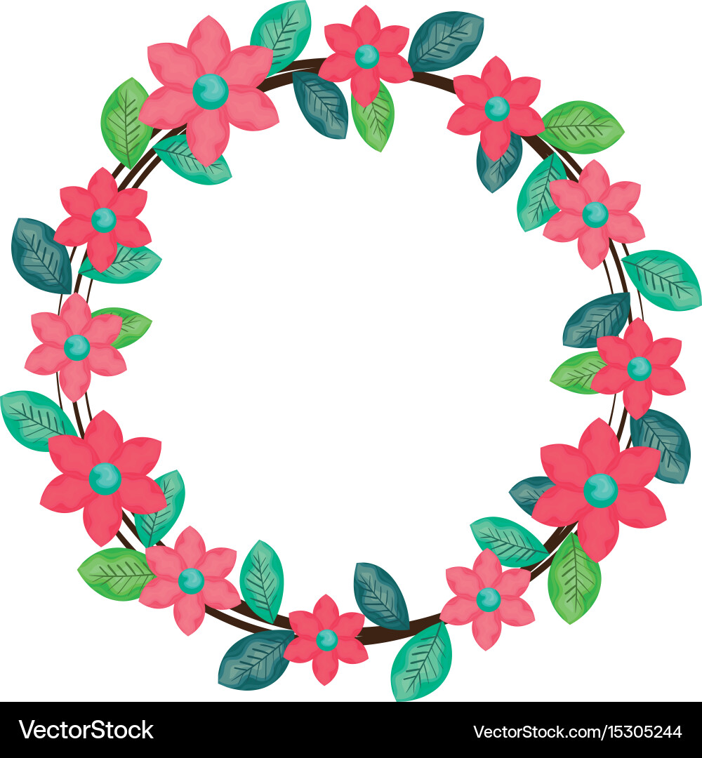 Floral wreath decorative icon Royalty Free Vector Image