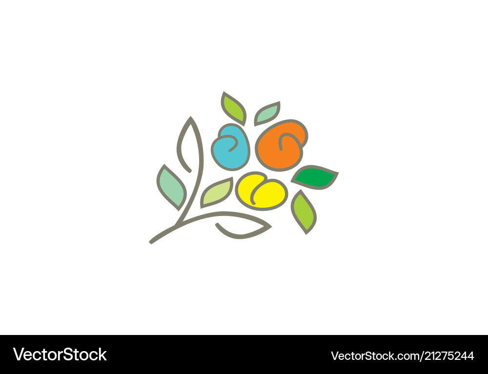 Flower beauty hand draw logo Royalty Free Vector Image