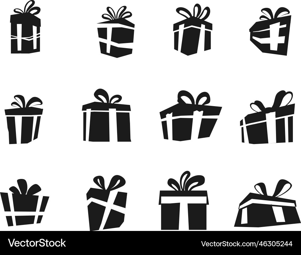 Gift Box Silhouette Royalty Free Vector Image Vectorstock