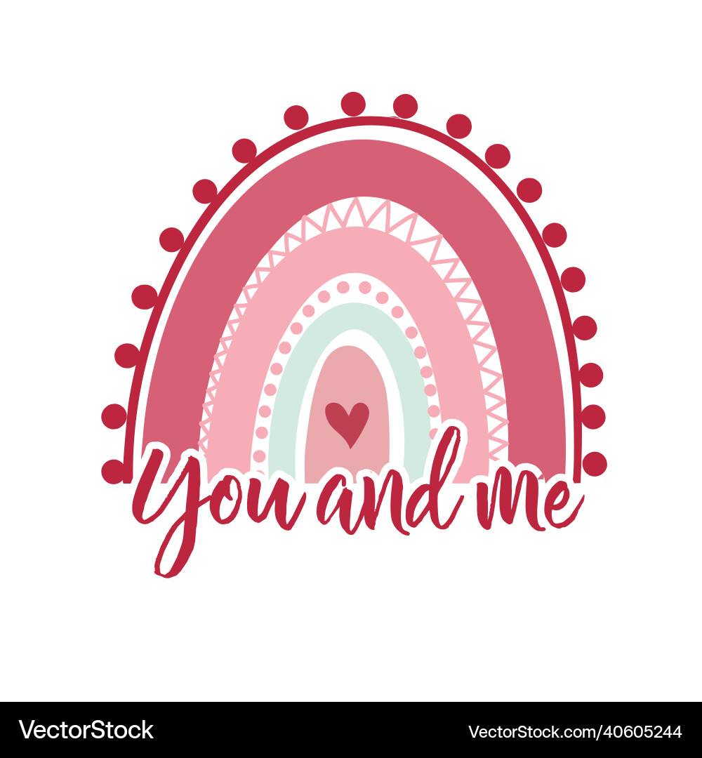 Happy valentine rainbows on white background Vector Image