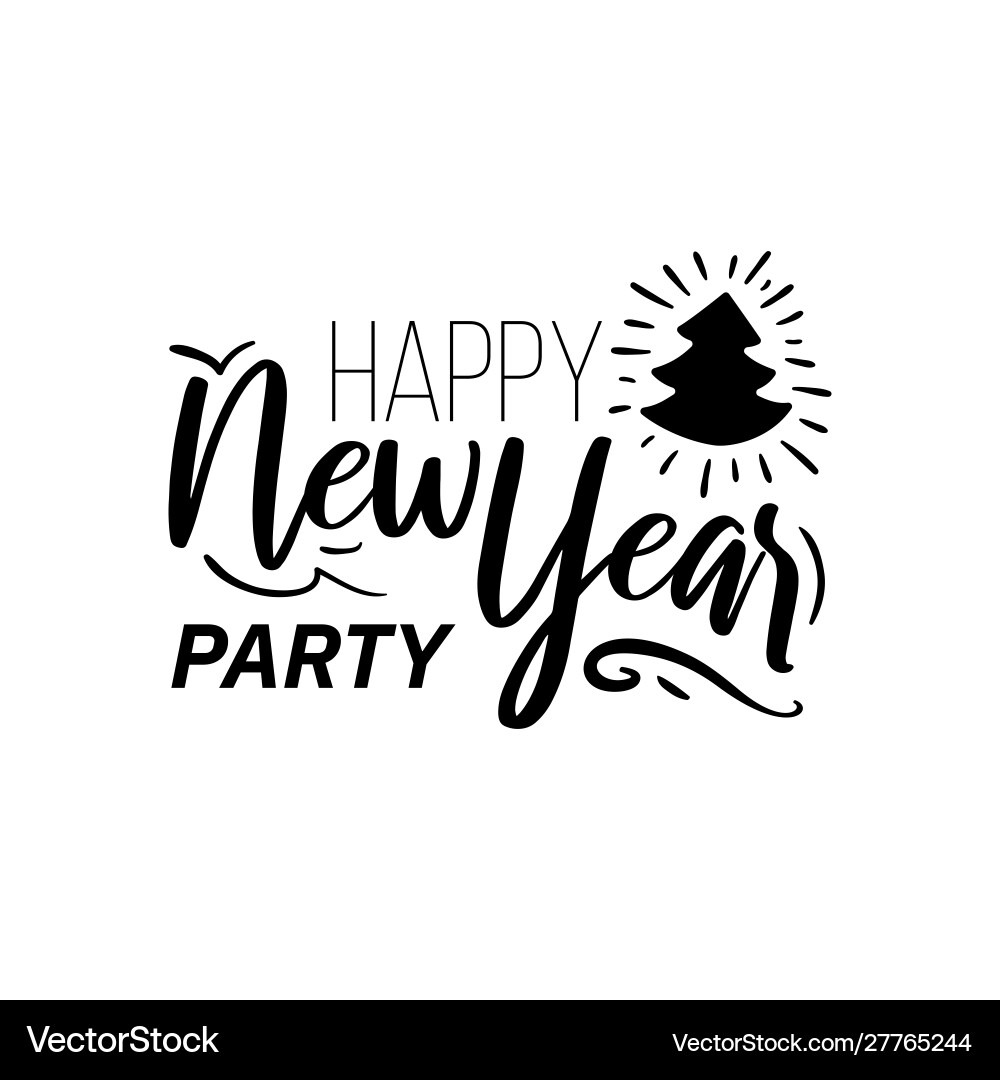 New year party ad text isolated on white Vector Image