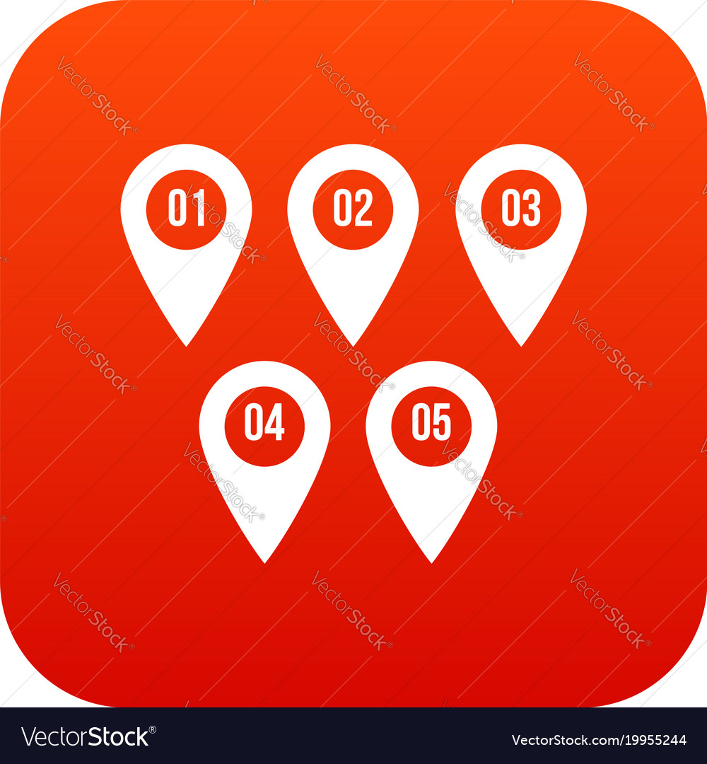 Pointer marks icon digital red Royalty Free Vector Image