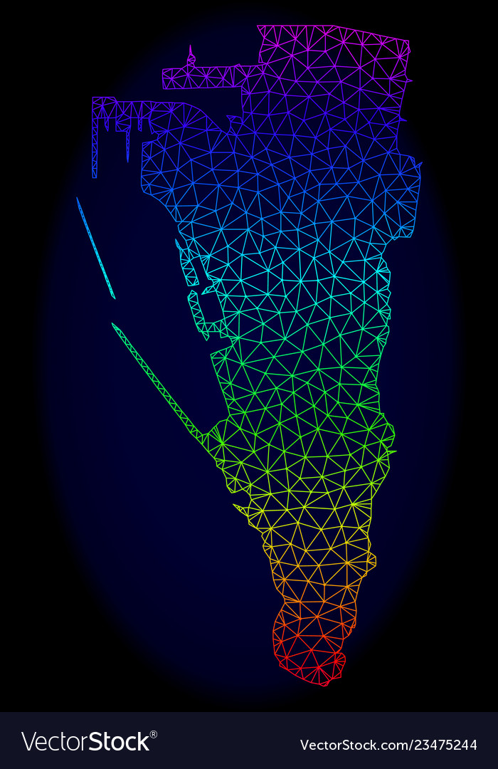 Polygonal Wire Frame Spectrum Mesh Map Royalty Free Vector