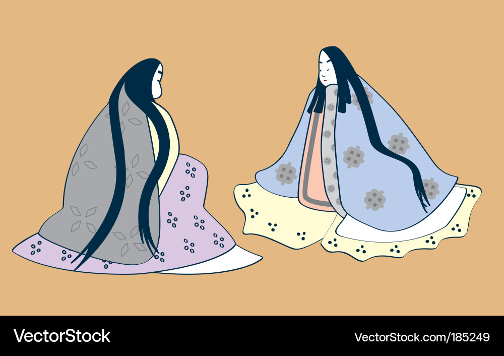 Japanese girls Royalty Free Vector Image - VectorStock