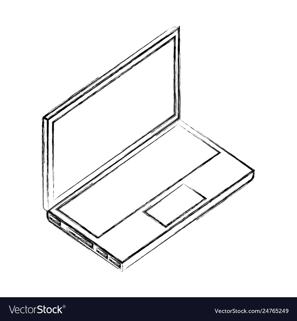 Laptop isometric device digital gadget Royalty Free Vector