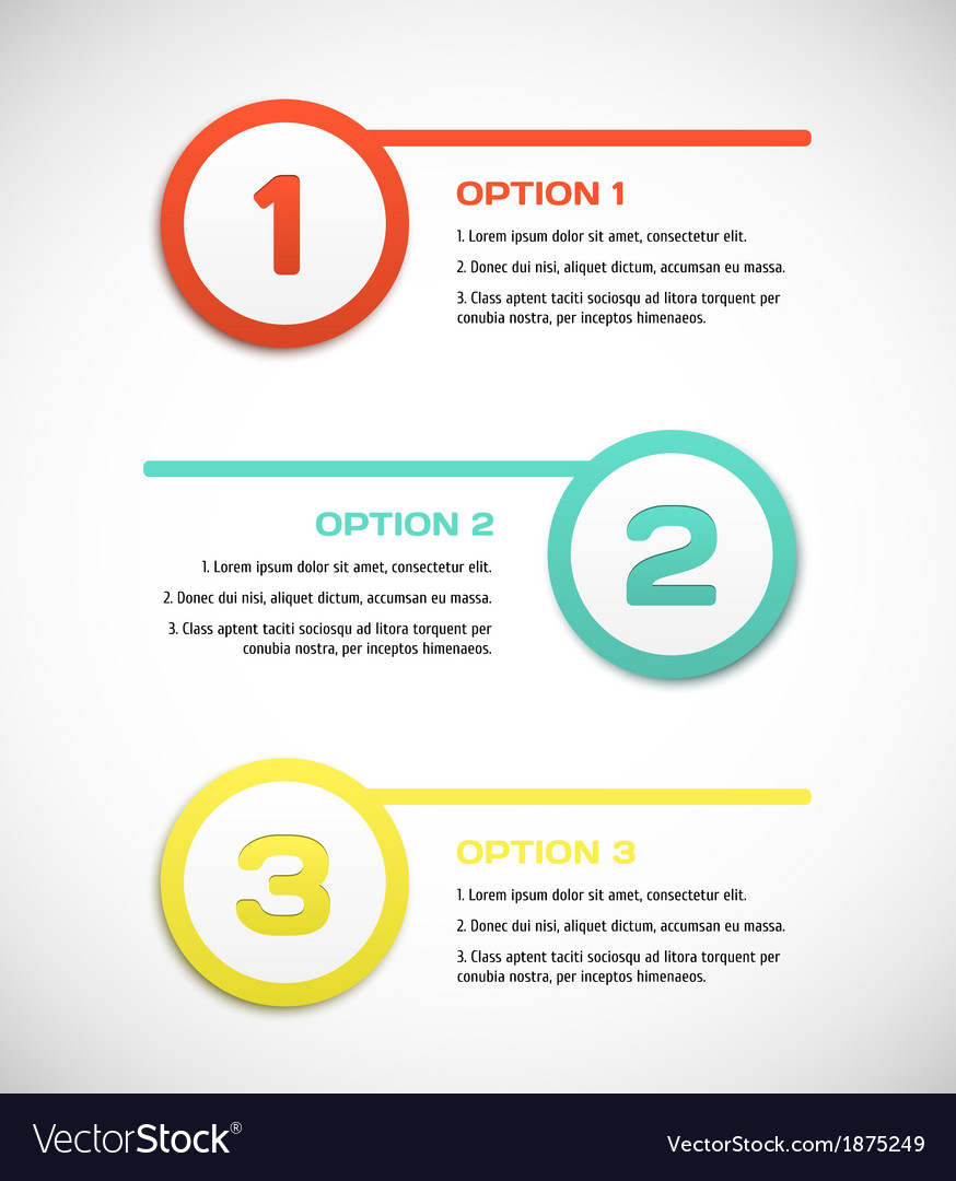 One two three - progress steps Royalty Free Vector Image
