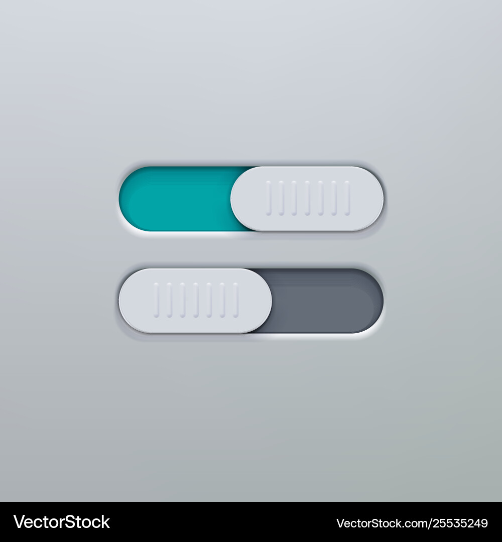 Realistic icon on and off Royalty Free Vector Image