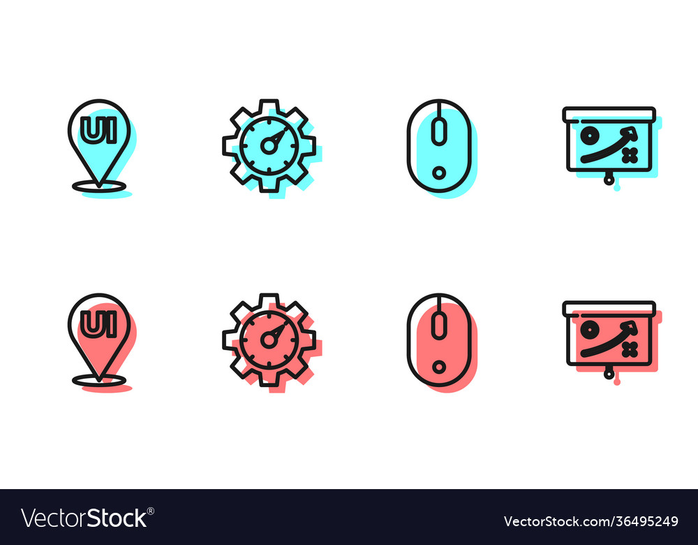 Set Line Computer Mouse Ui Or Ux Design Website Vector Image 5814