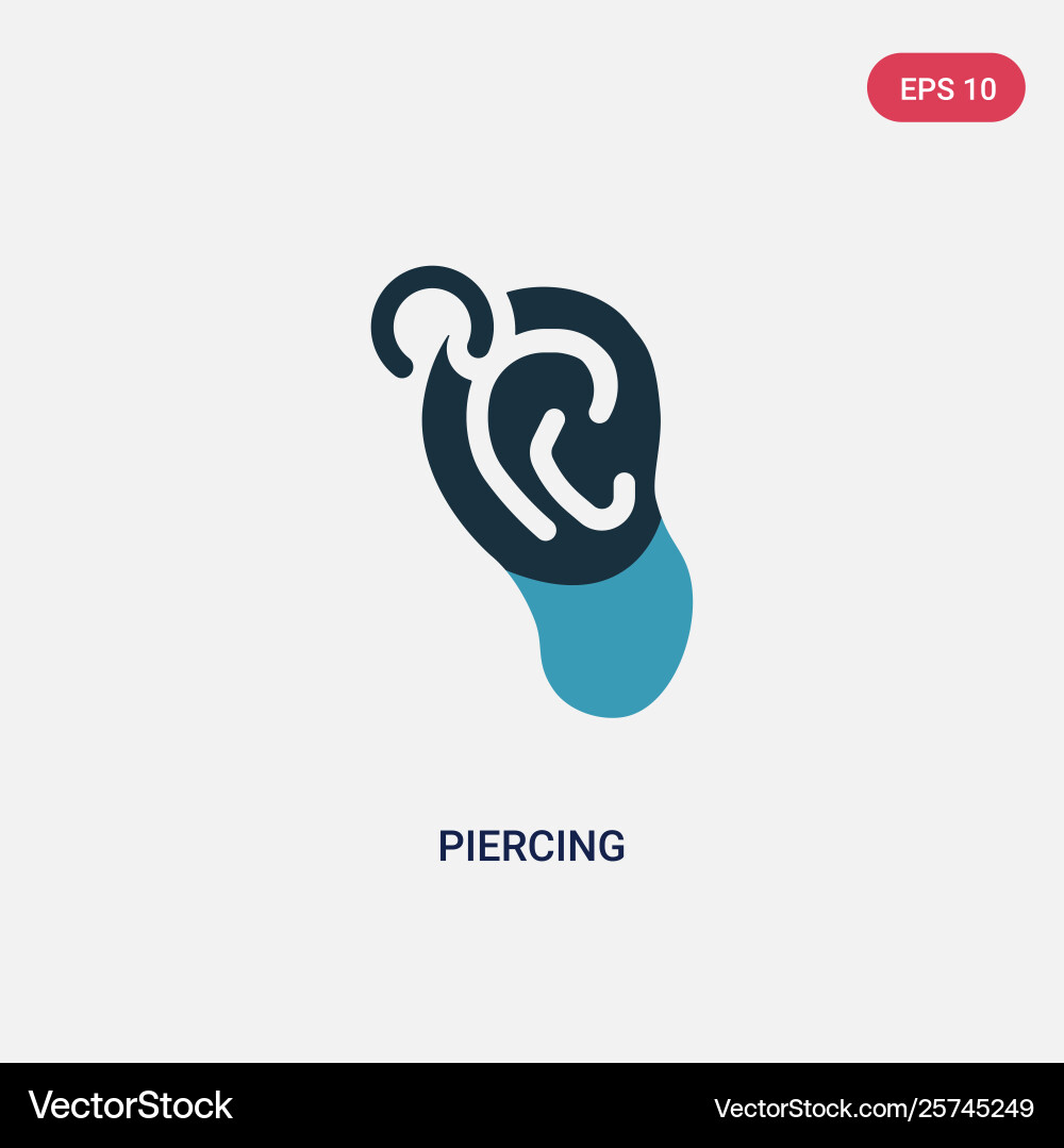 Two color piercing icon from jewelry concept Vector Image