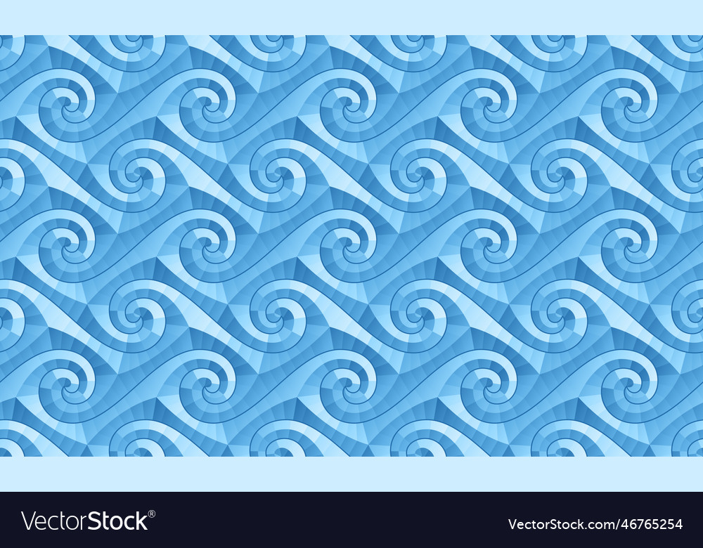Blue seamless curly waves pattern Royalty Free Vector Image Blue seamless curly waves pattern Royalty Free Vector Image