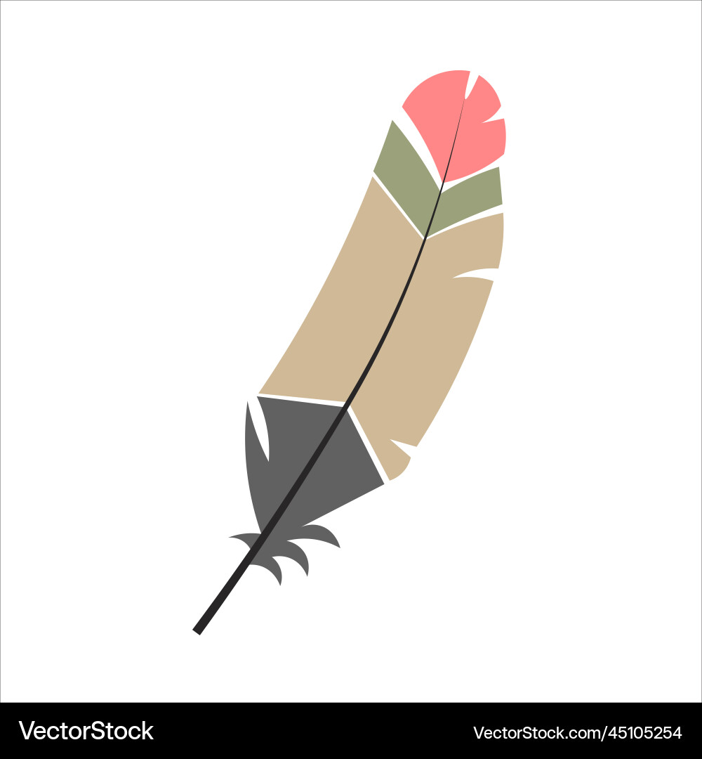 Boho feather design art Royalty Free Vector Image