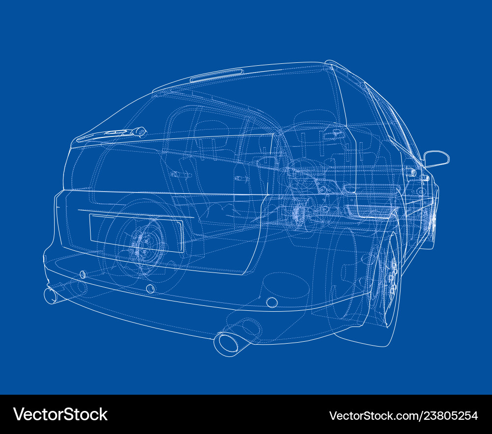 Concept car rendering 3d Royalty Free Vector Image