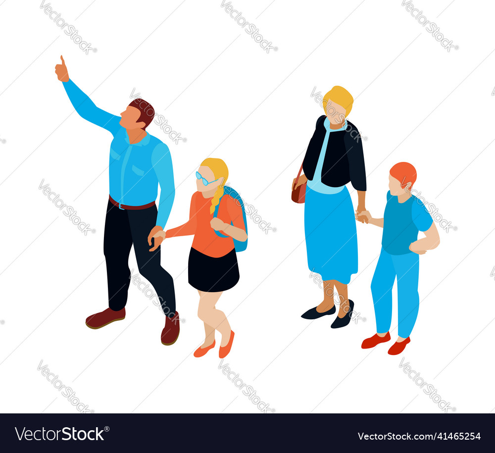 Excursion isometric Royalty Free Vector Image - VectorStock