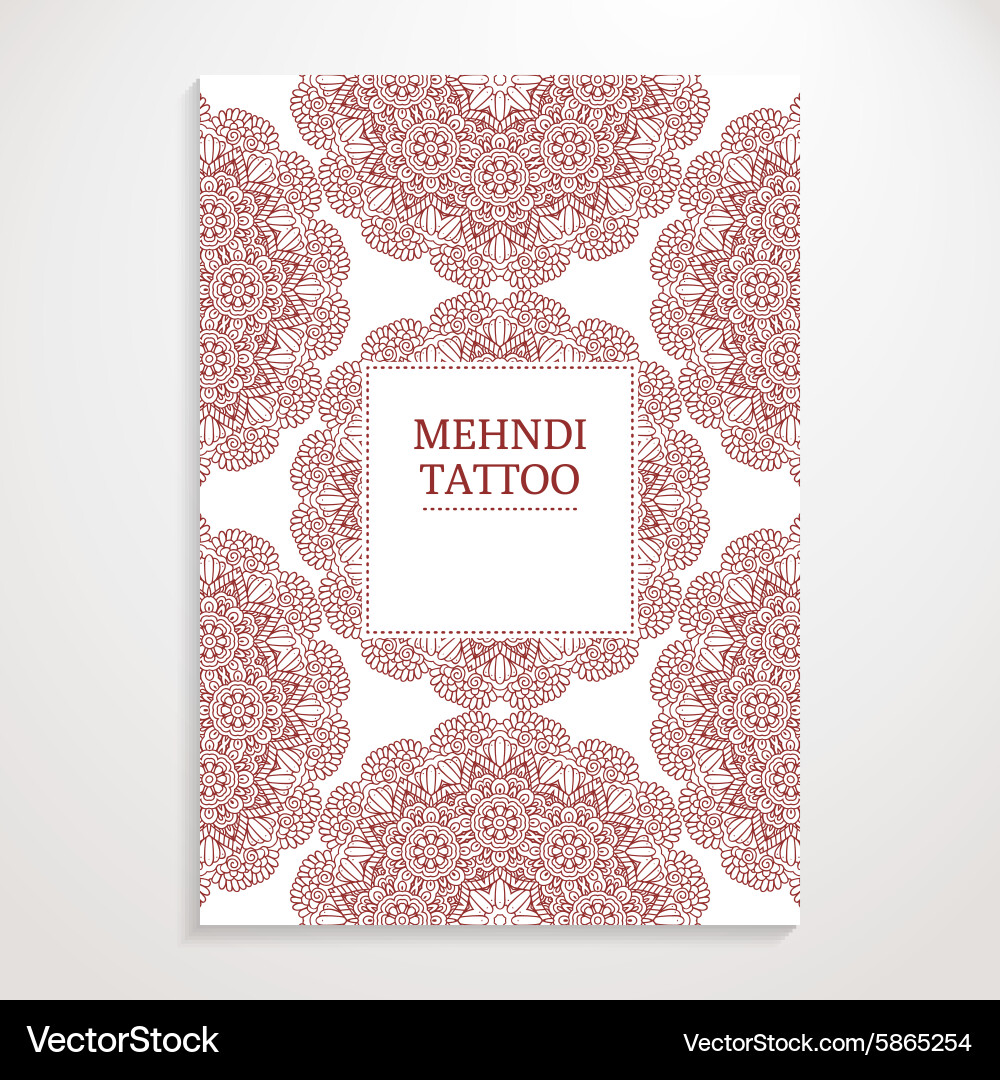 Poster template mehndi design Royalty Free Vector Image