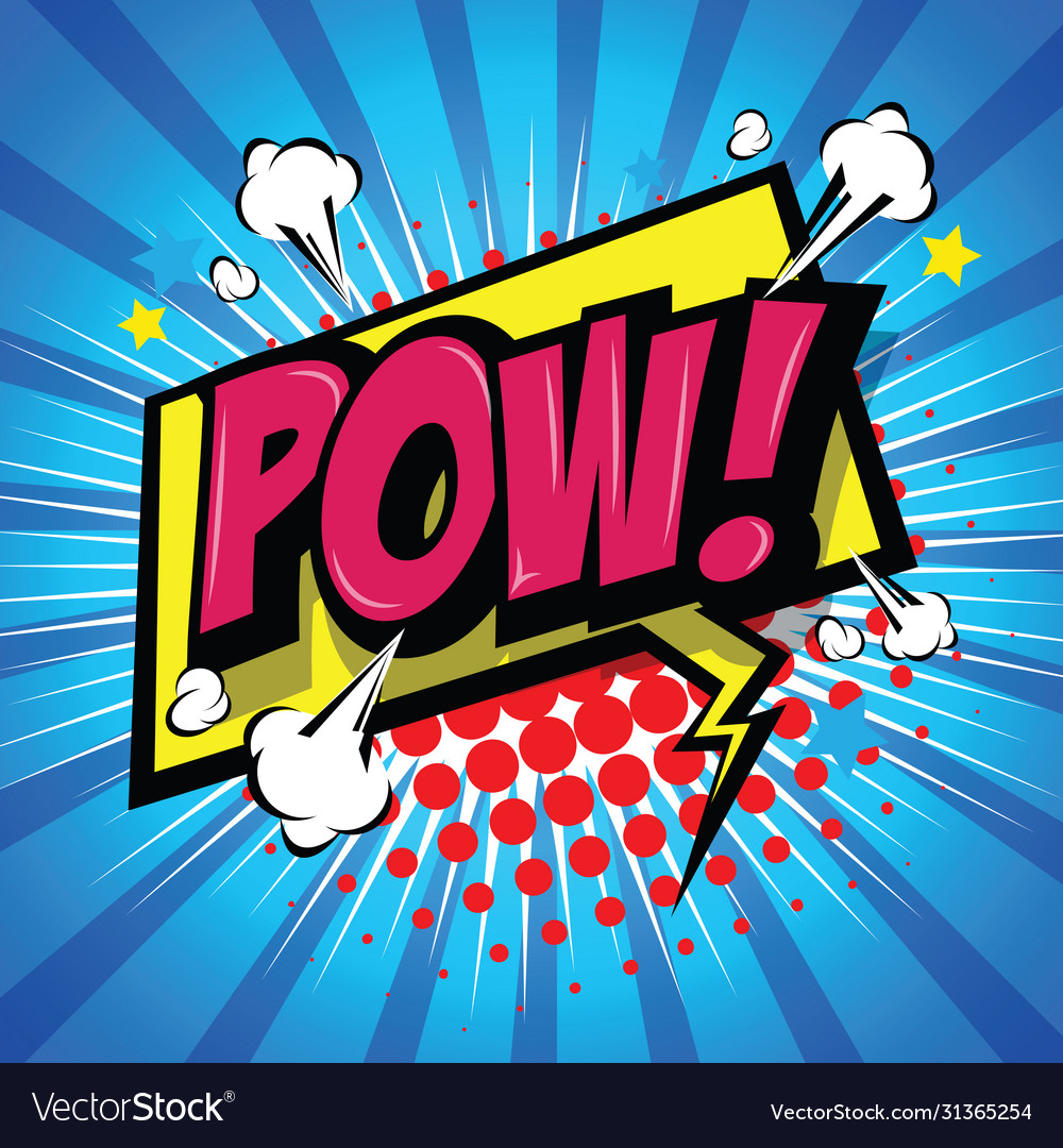 Pow comic speech bubble Royalty Free Vector Image