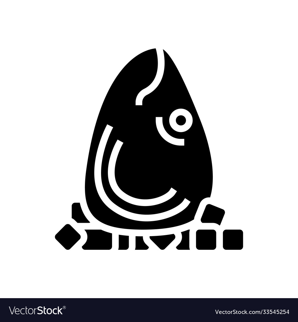 Tuna fish head with ice cubes glyph icon Vector Image Tuna fish head with ice cubes glyph icon Vector Image