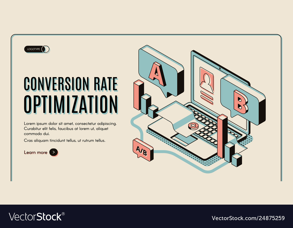 Conversion rate optimization isometric web banner Vector Image