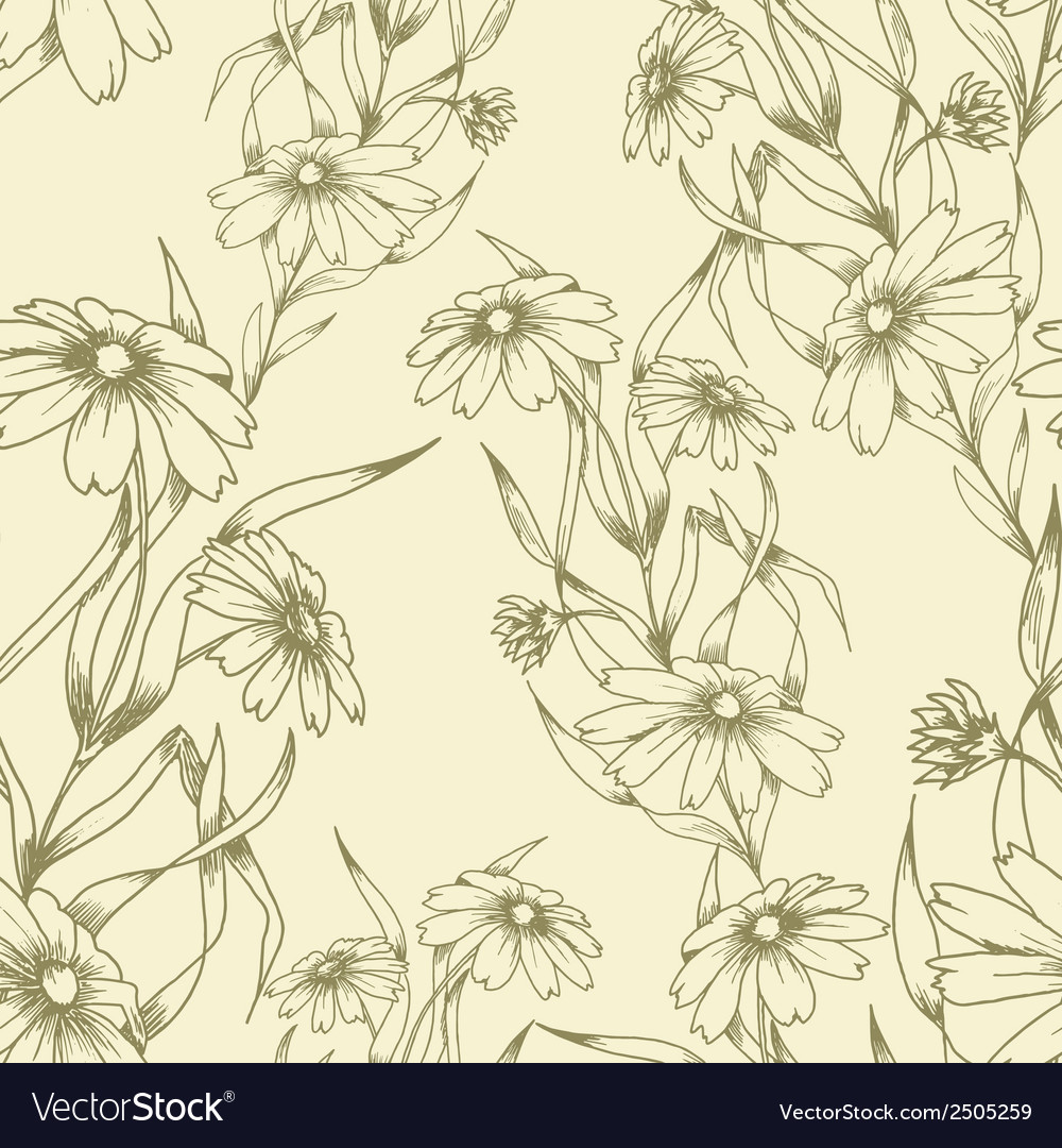Flower seamless pattern Royalty Free Vector Image
