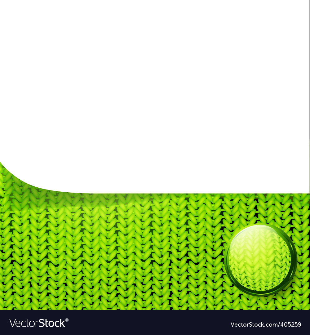 Template over knitted pattern Royalty Free Vector Image