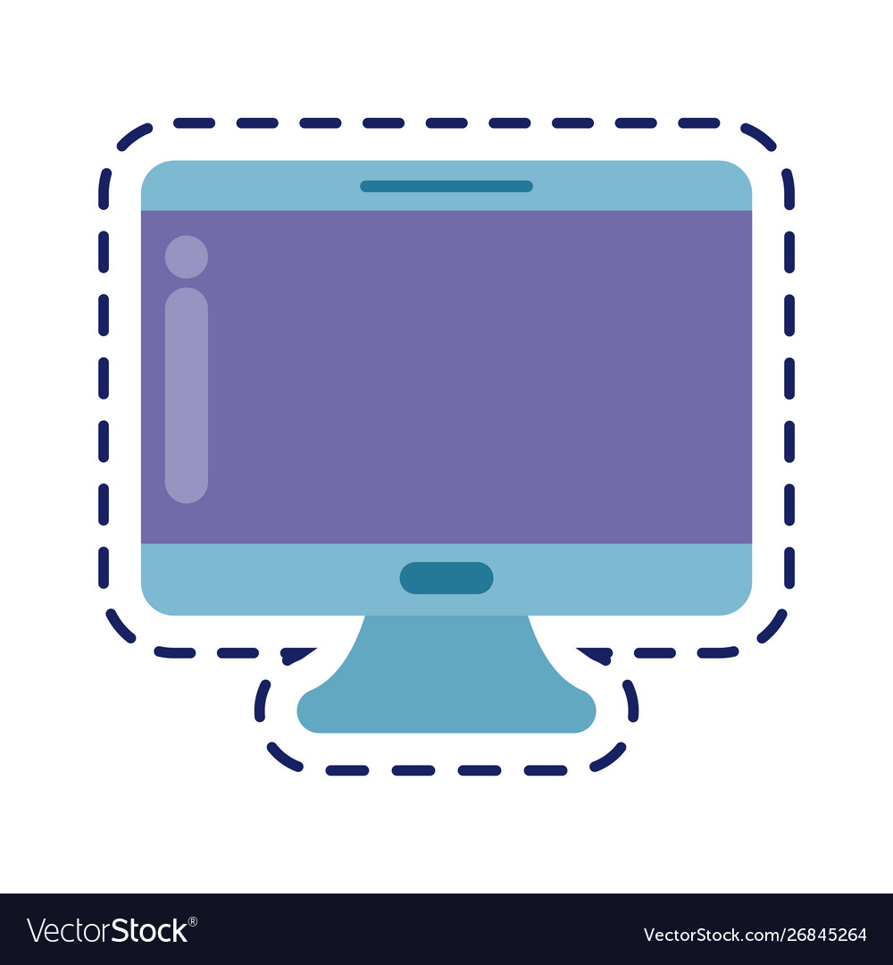 Patch desktop computer isolated icon Royalty Free Vector