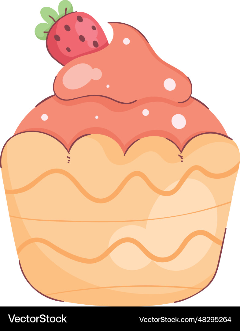 Strawberry cupcake design Royalty Free Vector Image