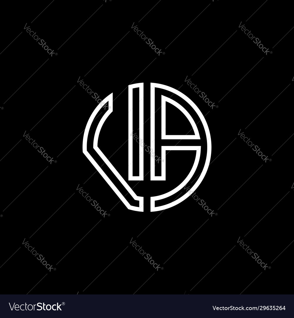 Va monogram logo circle ribbon style outline Vector Image