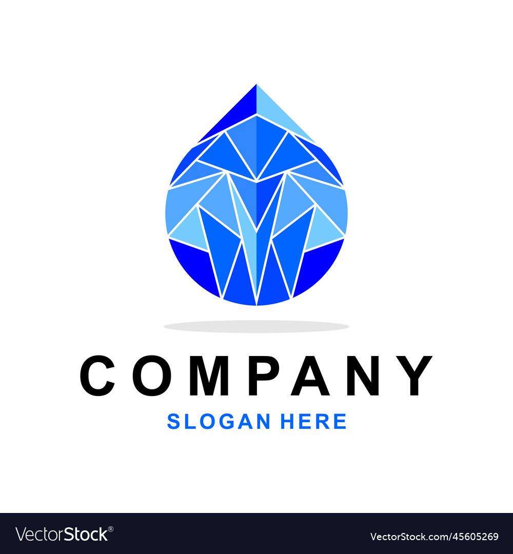 Drop Polygon Style Logo Design Royalty Free Vector Image