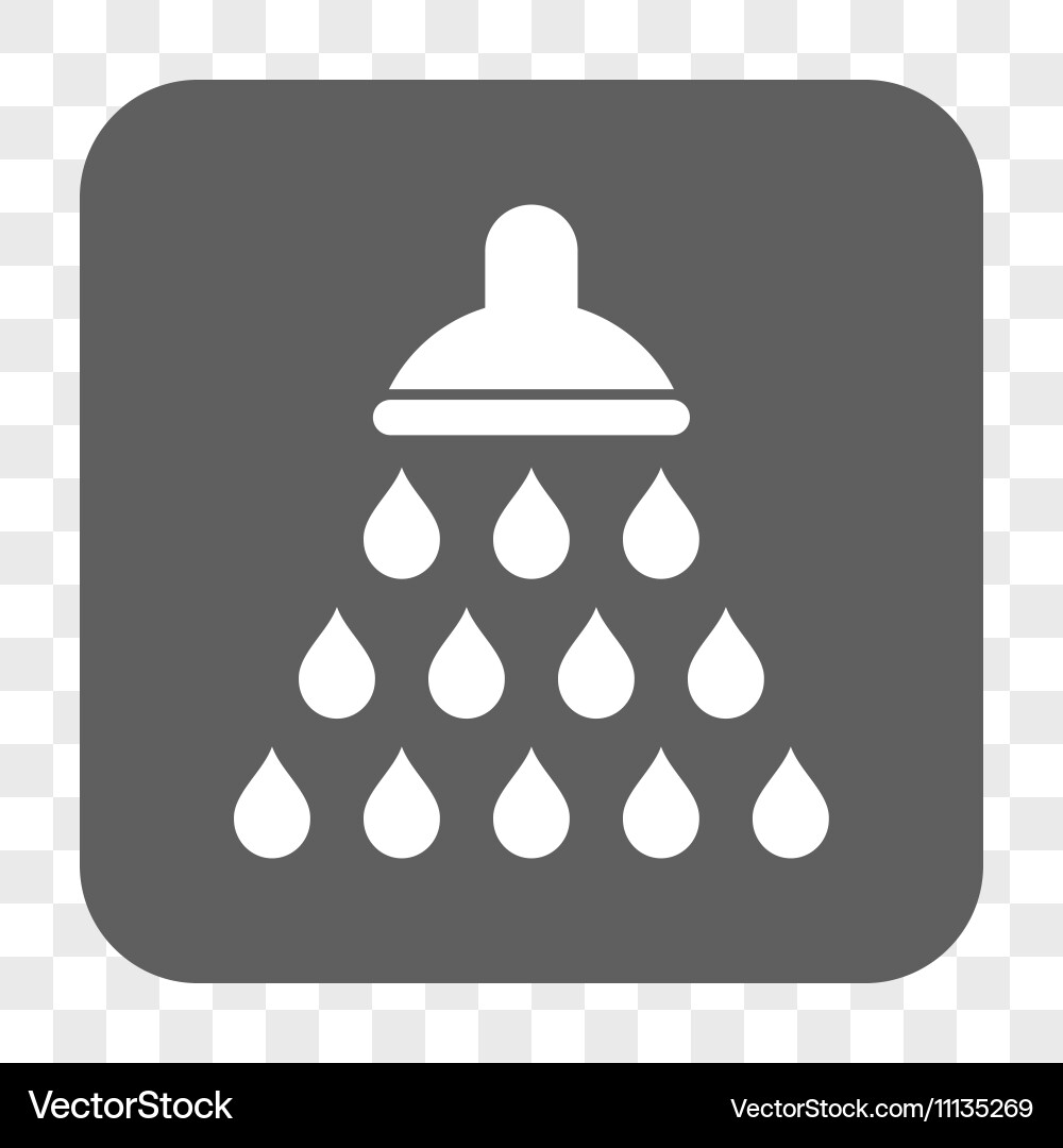Shower rounded square button Royalty Free Vector Image