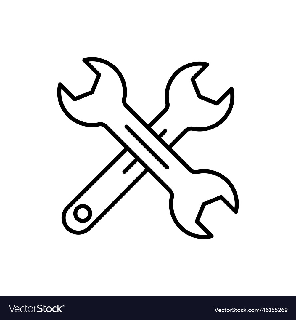 Wrench Icon Icon Related To Tool Outline Icon Vector Image
