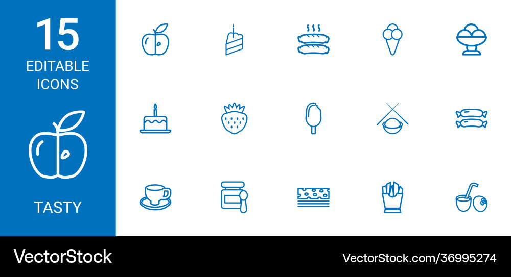 15 tasty icons Royalty Free Vector Image - VectorStock