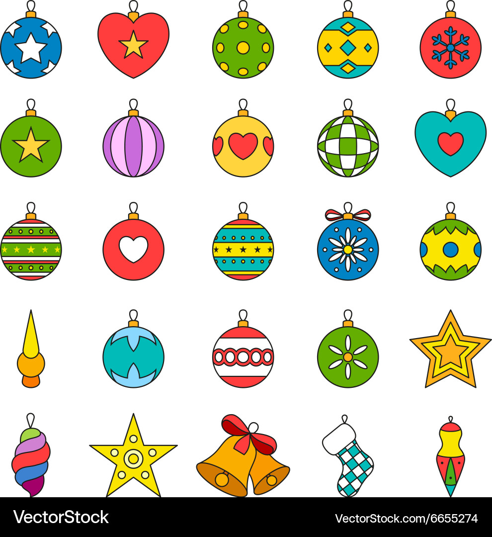 Christmas tree decorations Royalty Free Vector Image