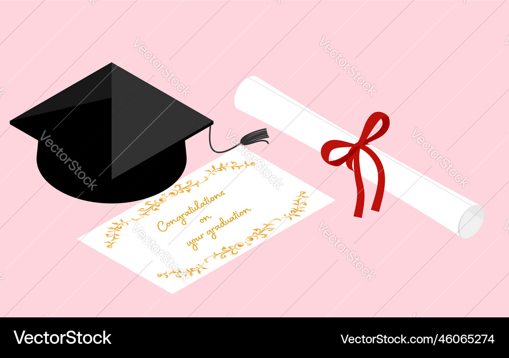 Graduation image congratulatory message Royalty Free Vector