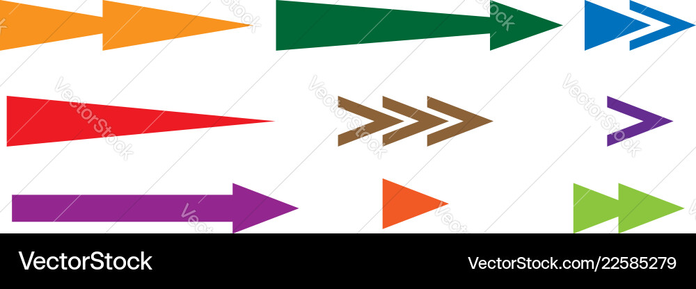 Arrowhead pointer set arrow shapes elements Vector Image