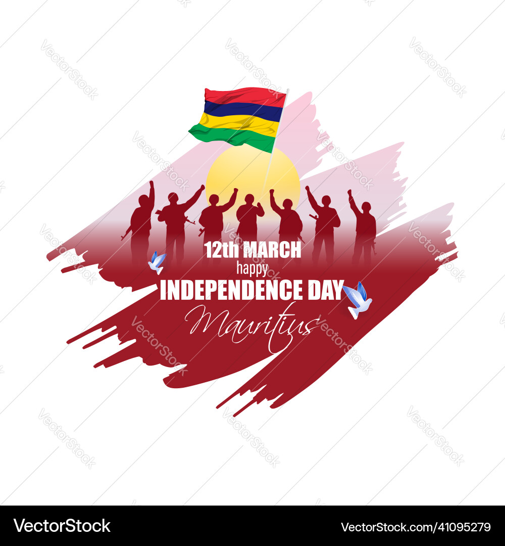 For happy mauritius independence day Royalty Free Vector